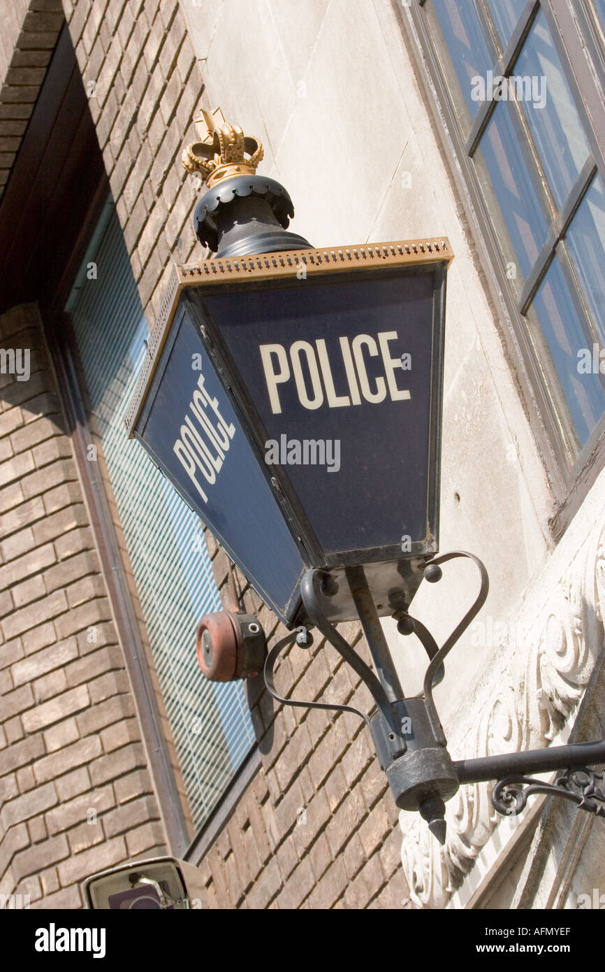 Old police Blue Lamp outside of Snow Hill City of London Police station ...