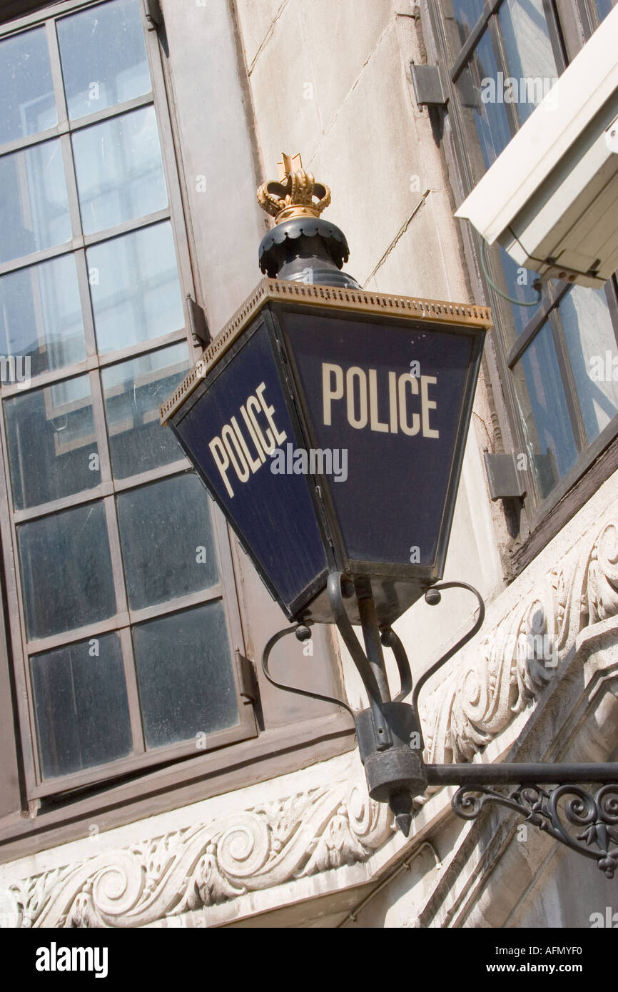 Old police Blue Lamp outside of Snow Hill City of London Police station ...