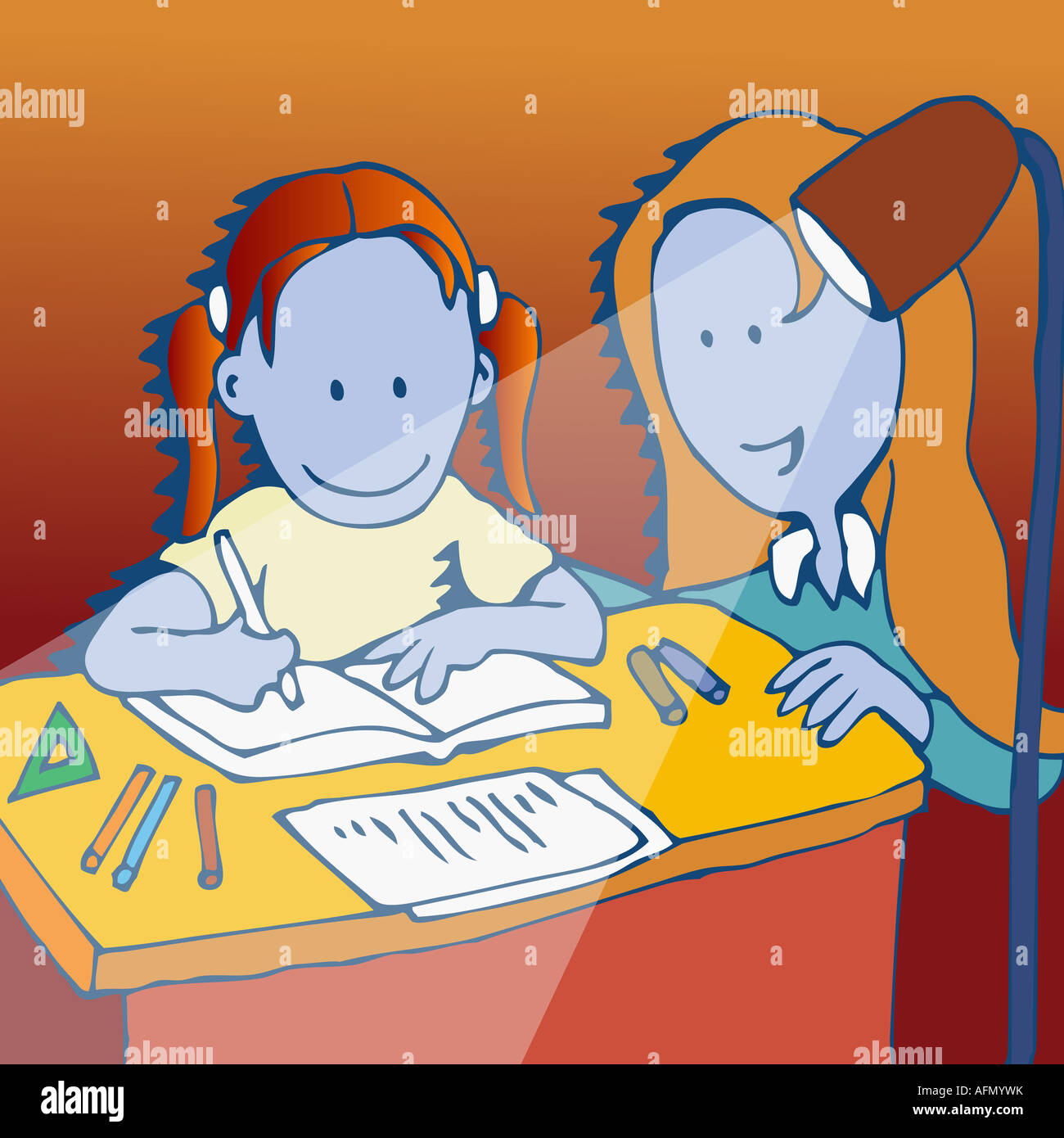 Mother teaching her daughter Stock Photo - Alamy Mother teaching her daughter Stock Photo - Alamy