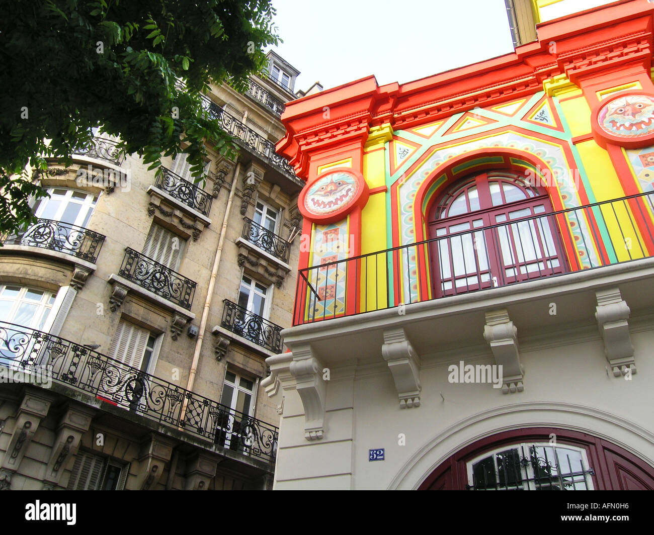 Colourful architecture of Bataclan cafe in Boulevard Voltaire Paris ...