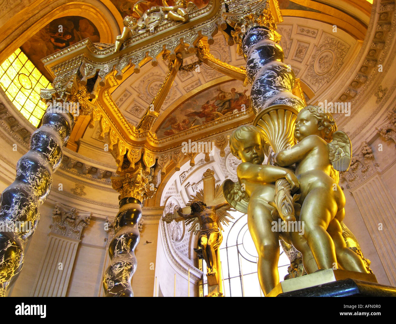 Detail of interior Dome Des Invalides Paris France Stock Photo - Alamy