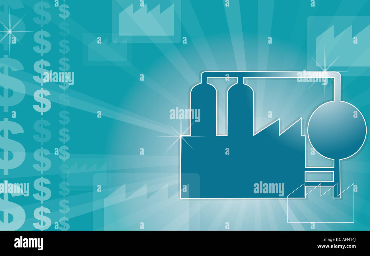 Factory symbol and dollar signs Stock Photo - Alamy