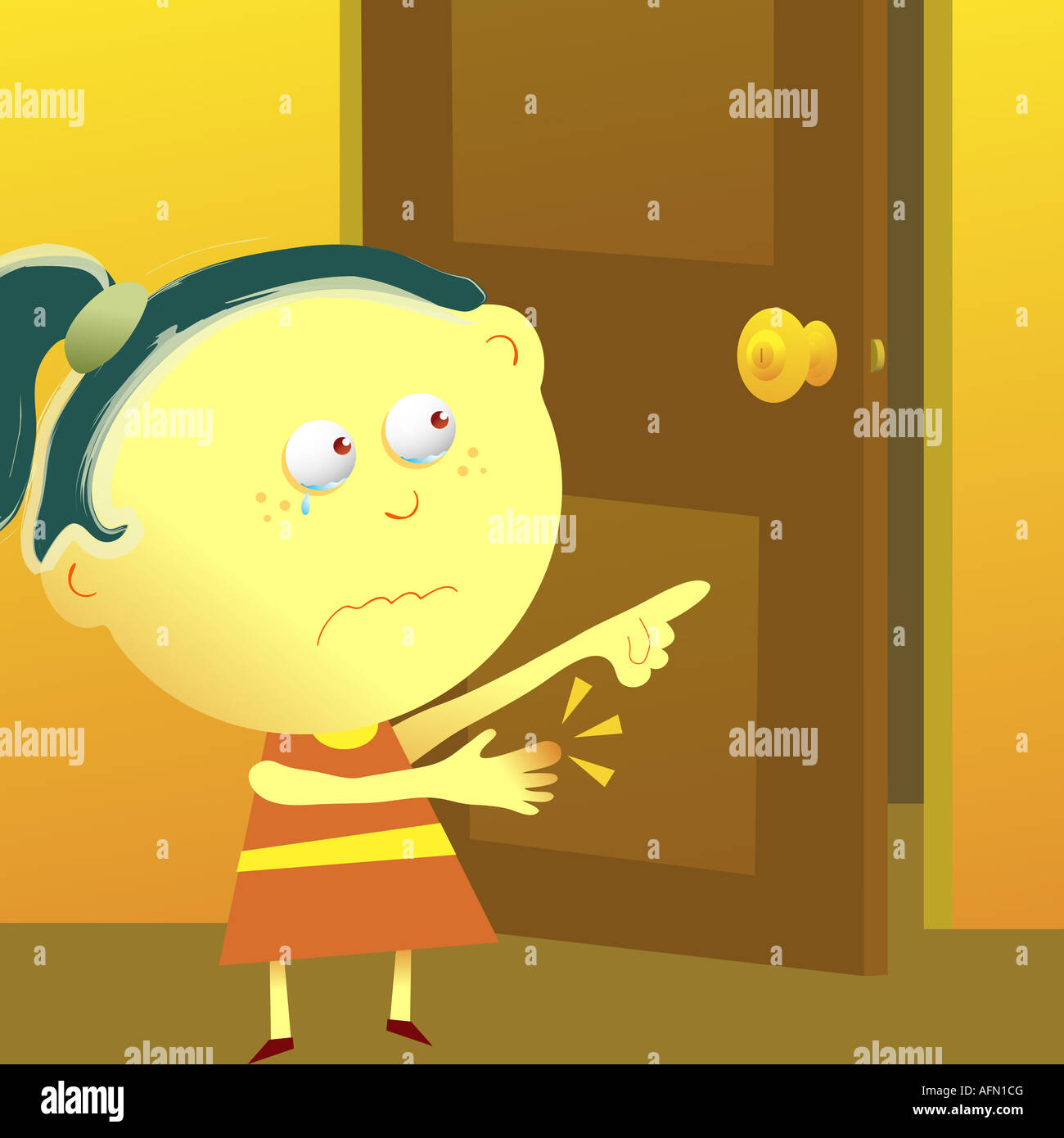 Child crying at the front door hi-res stock photography and images - Alamy