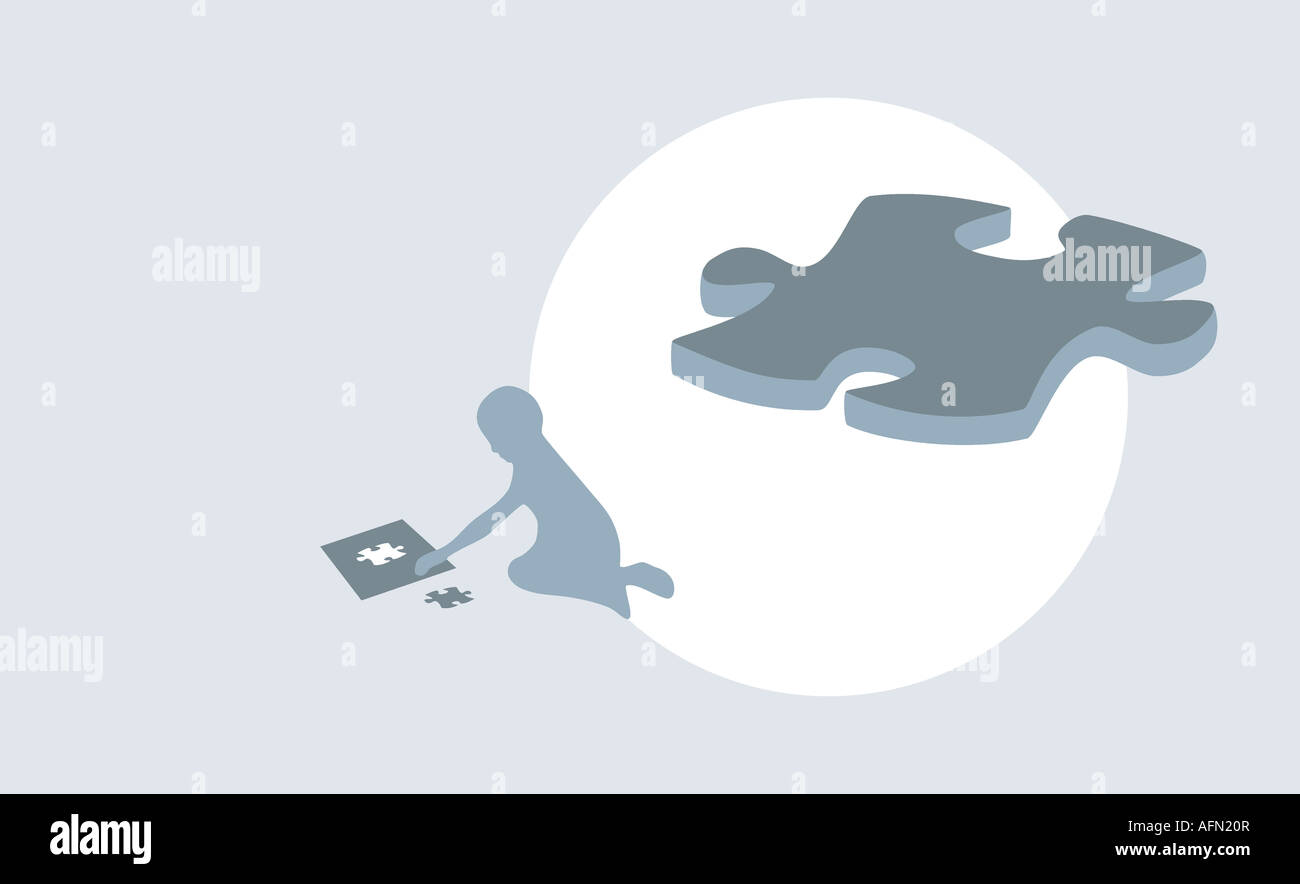 Close up of a jig saw puzzle piece Stock Photo - Alamy