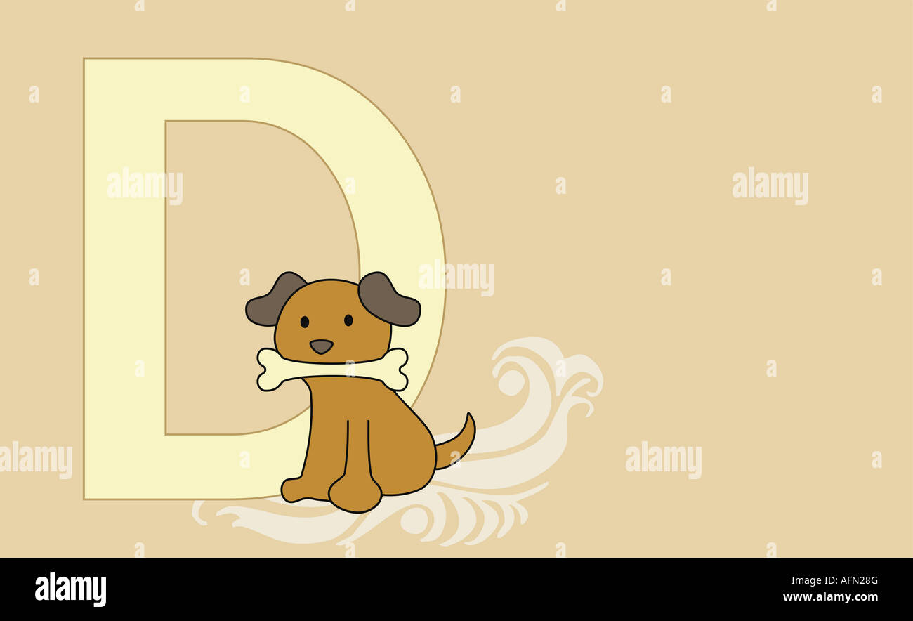 The letter D with a dog Stock Photo - Alamy