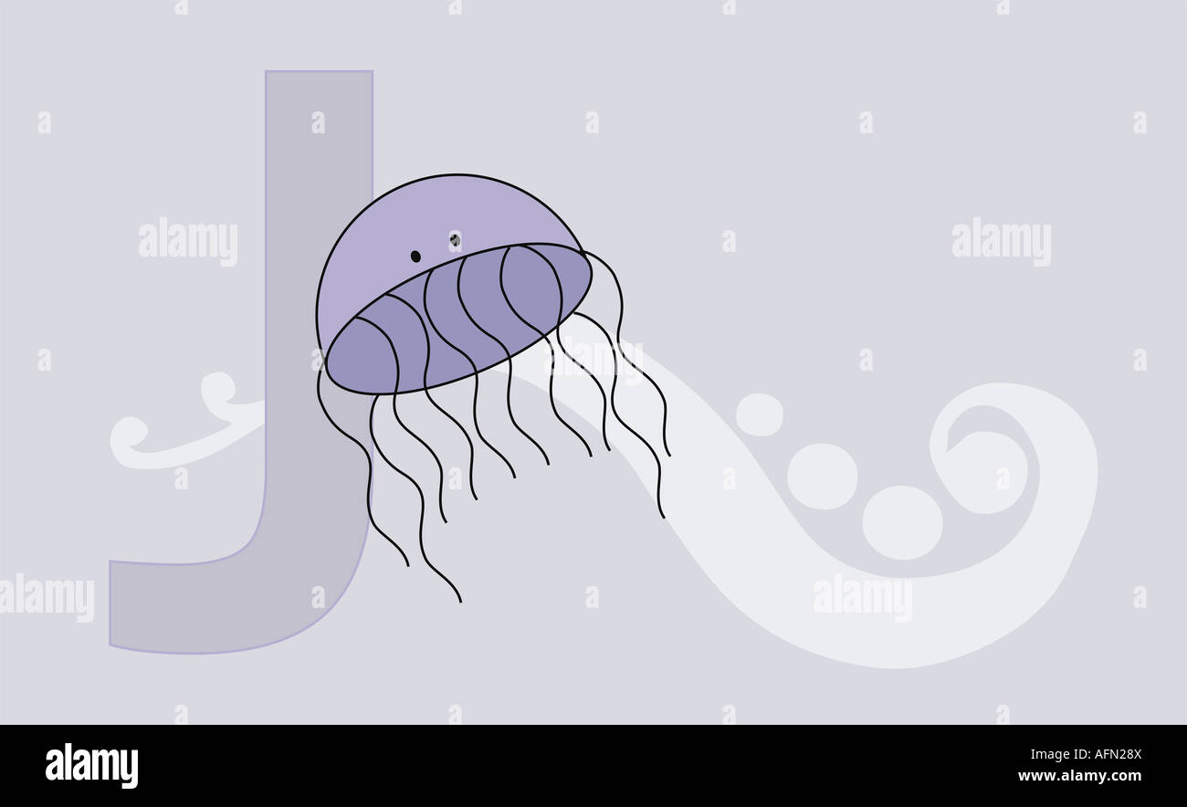 The letter J with a jelly fish Stock Photo - Alamy