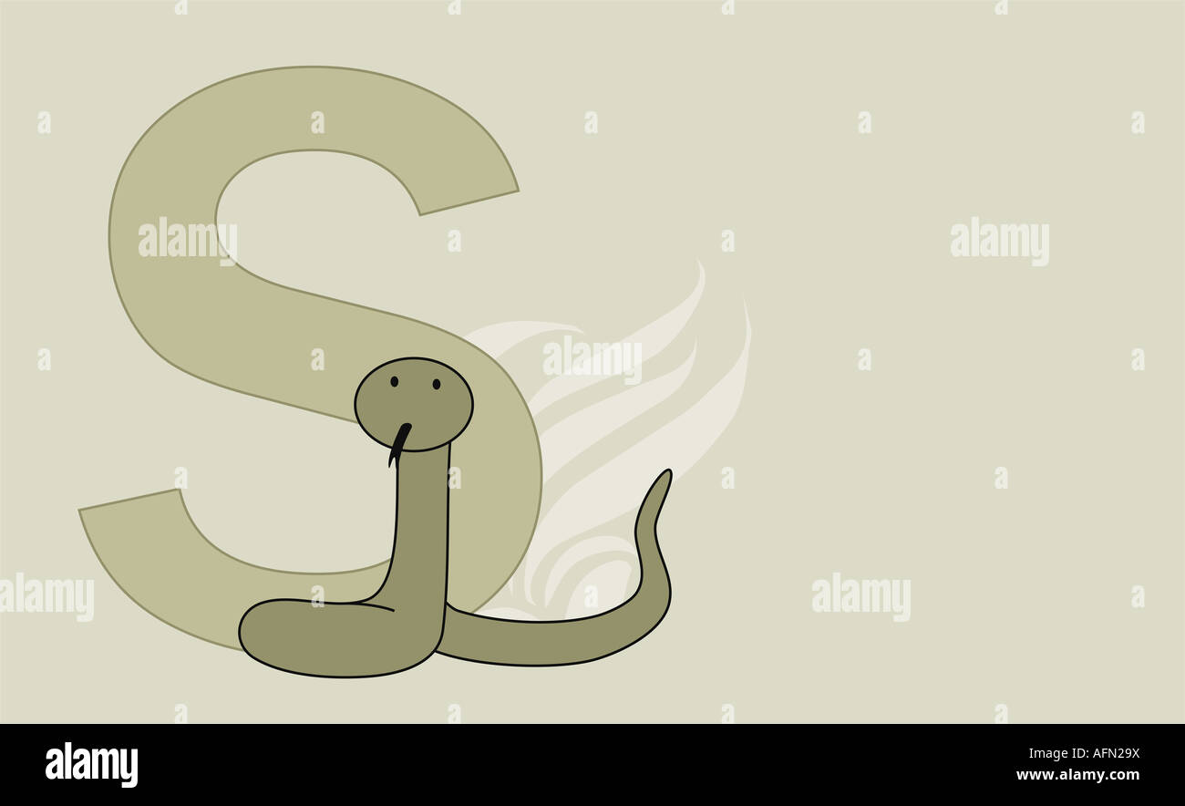 The letter S with a snake Stock Photo - Alamy