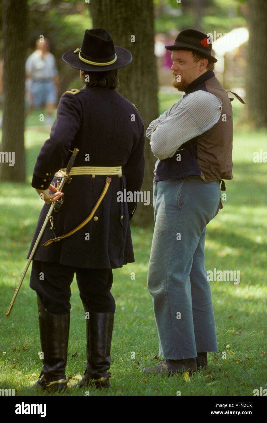 civil war reenactors Gettysburg PA battle field Stock Photo - Alamy