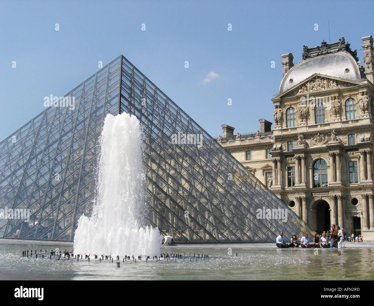 view of Louvre Pyramid with Richelieu wing Paris France Stock Photo - Alamy