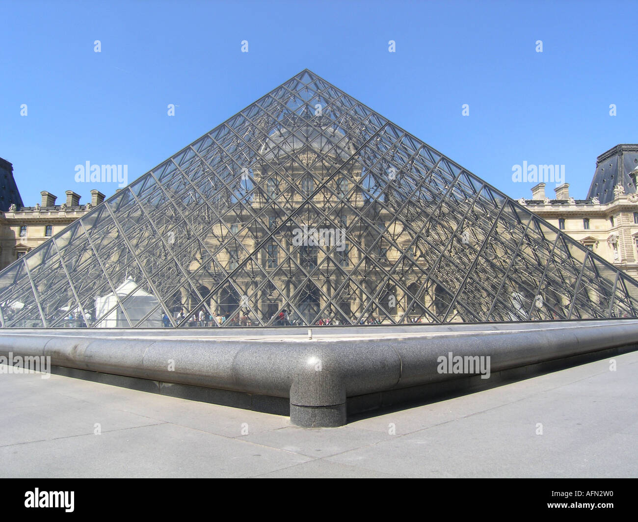 view of Louvre Pyramid with Denon wing Paris France Stock Photo - Alamy