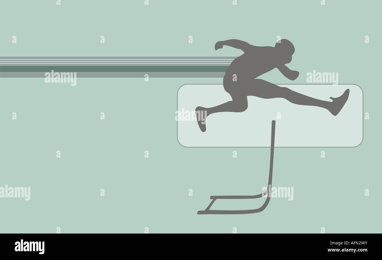 Person running over a hurdle Stock Photo - Alamy
