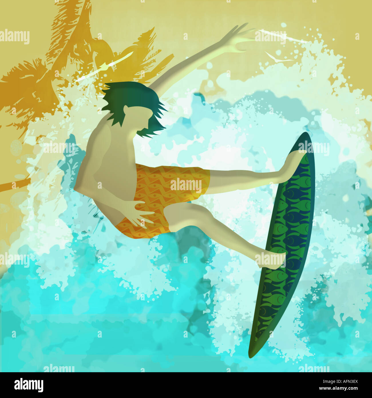 Person surfboarding in the sea Stock Photo - Alamy