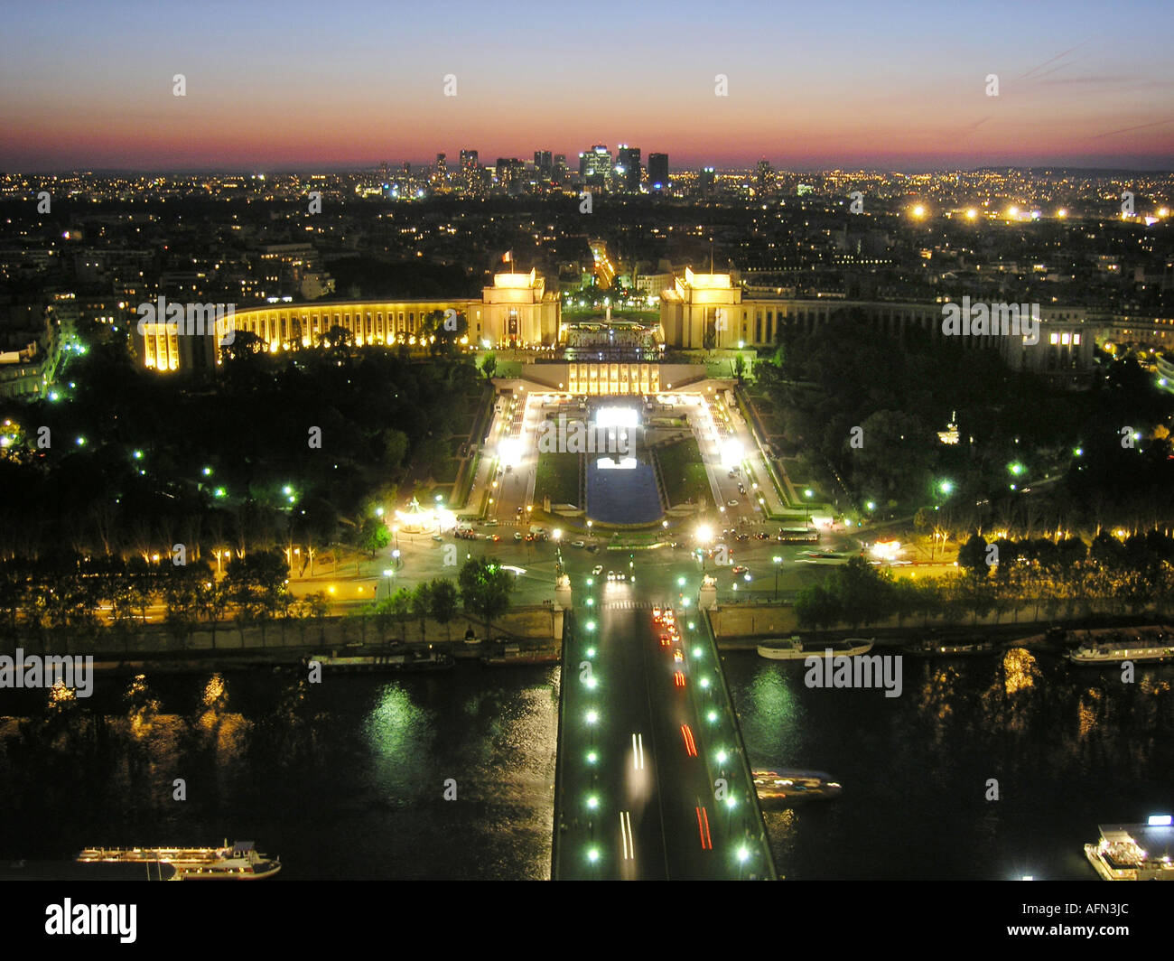 Evening view of Paris from Eiffel Tower France Stock Photo - Alamy