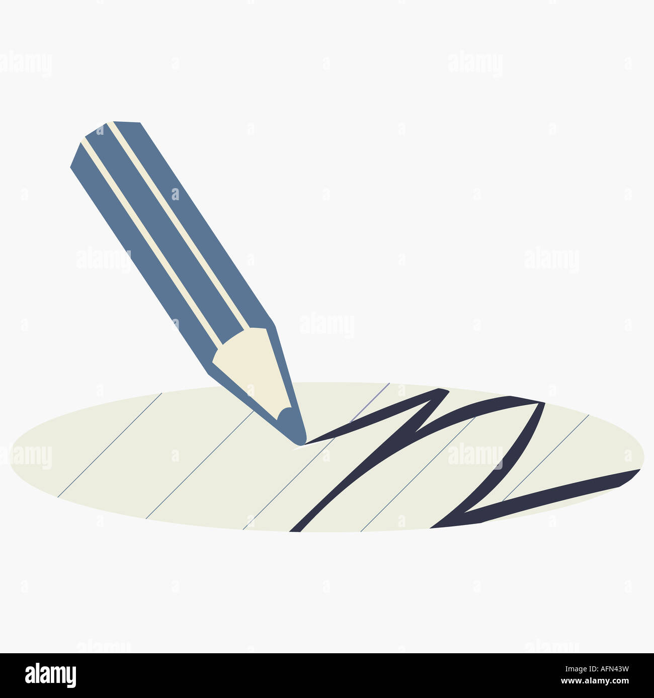 Pencil marking on lined paper Stock Photo - Alamy