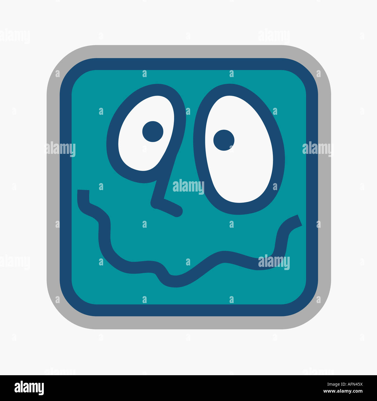 Human face in a square head Stock Photo - Alamy