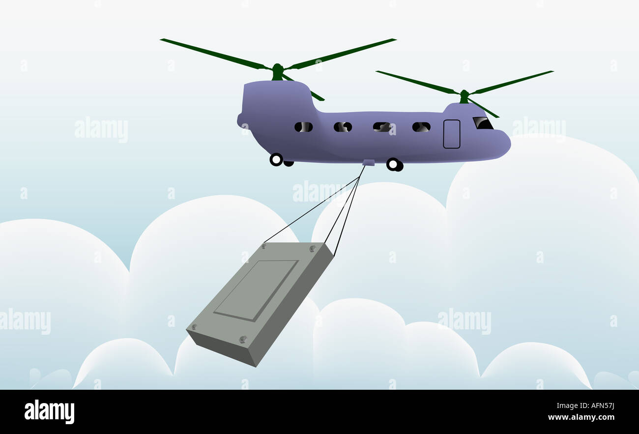 Helicopter carrying cargo Stock Photo - Alamy