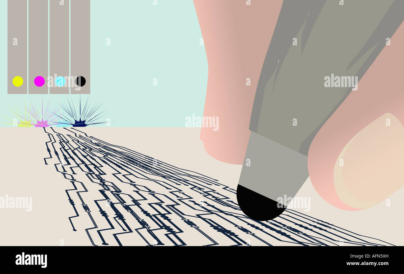 Hand scribbling with a felt tip pen Stock Photo - Alamy