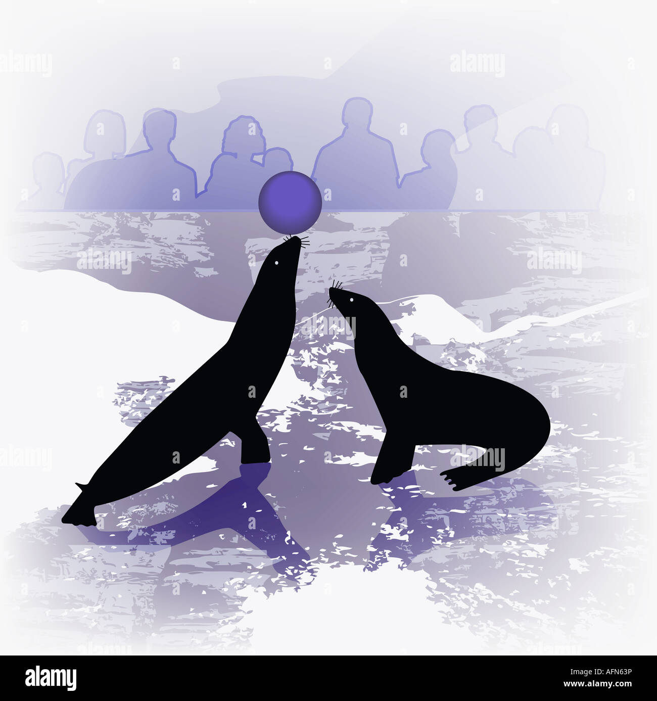 Playing seals Cut Out Stock Images & Pictures - Alamy