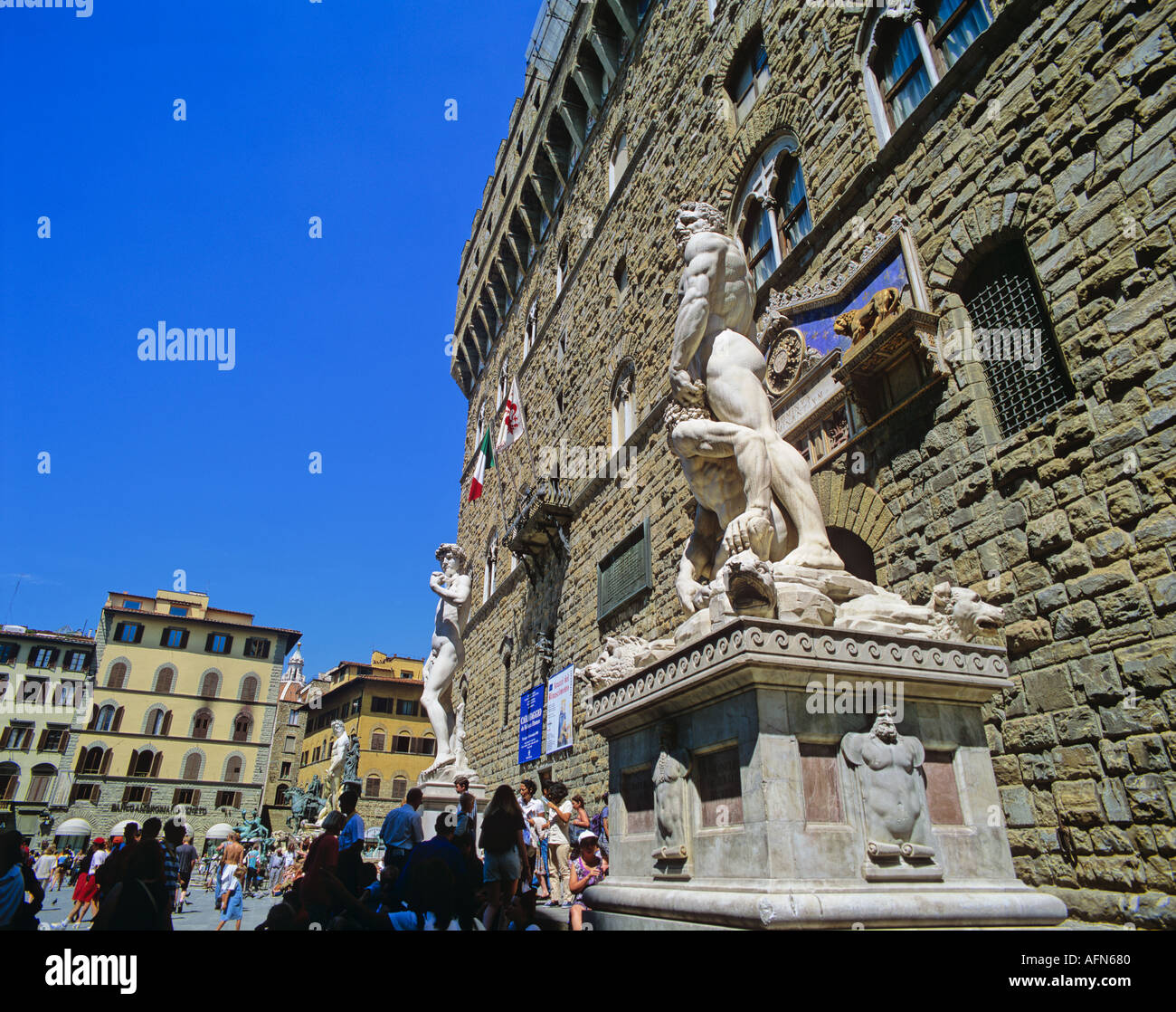 Palazzo vecchio palazzo della signoria plaza hi-res stock photography ...