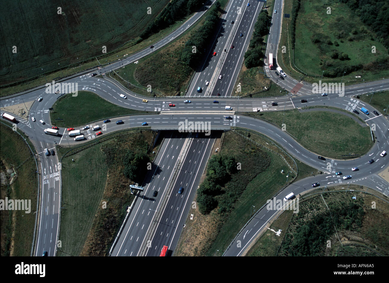 Aerial view of roads and motorways Stock Photo - Alamy