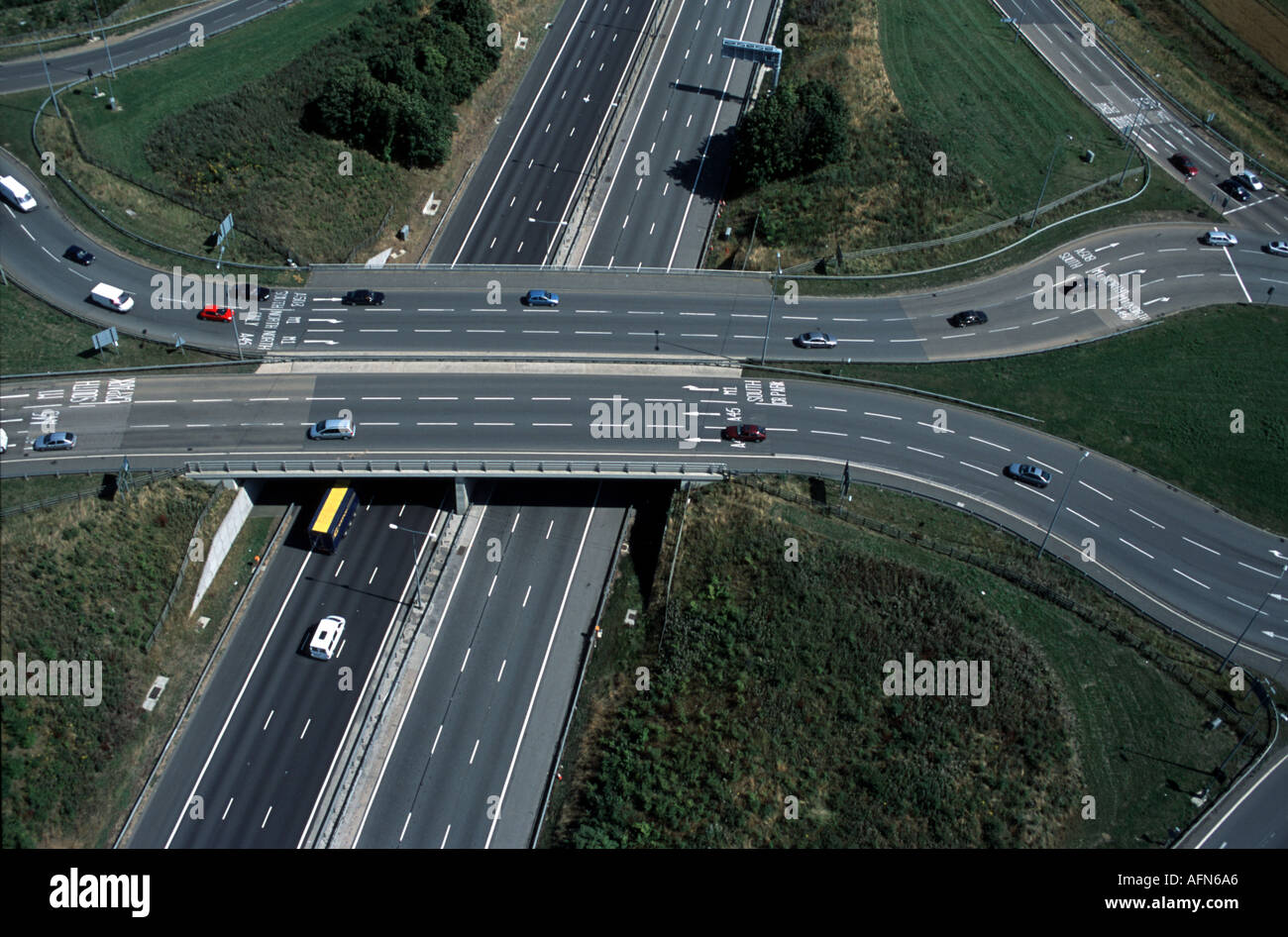 Aerial view of roads and motorways Stock Photo - Alamy