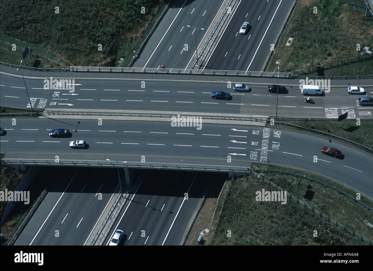 Aerial view of roads and motorways Stock Photo - Alamy