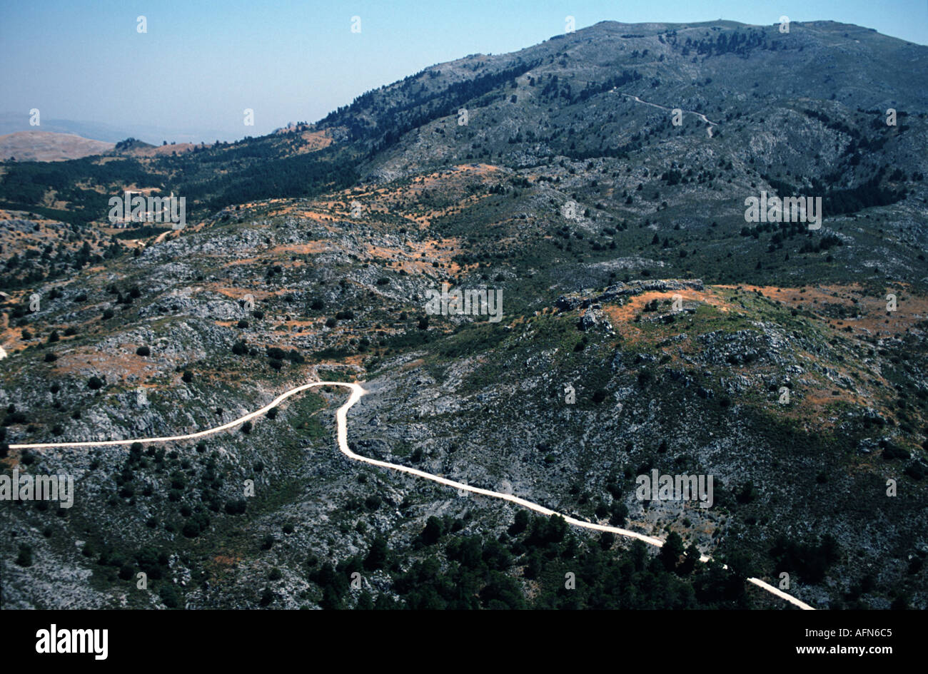 Aerial view of Spanish road Stock Photo - Alamy