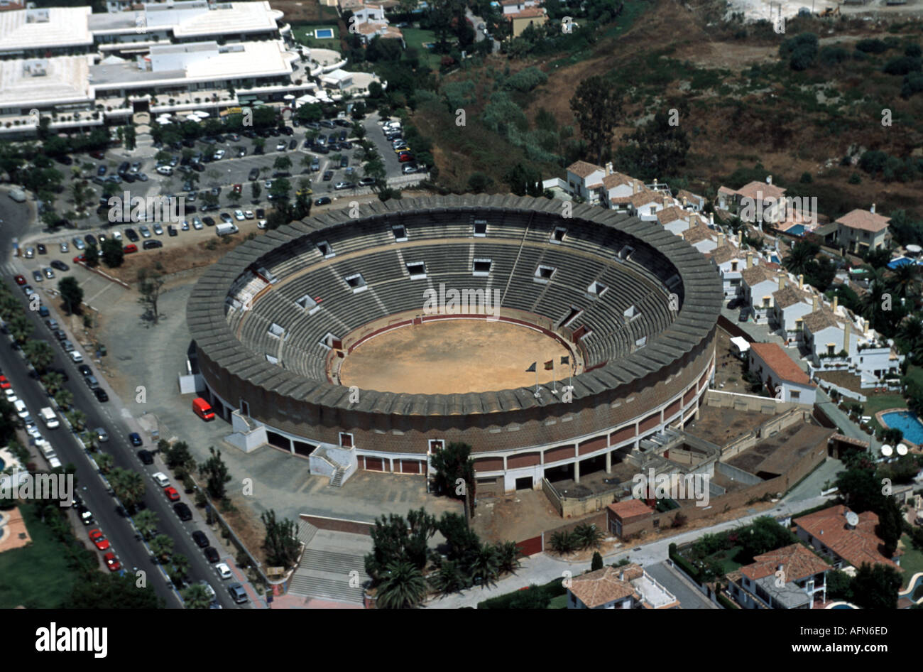 Aerial view of bullring in southern Spain Stock Photo - Alamy
