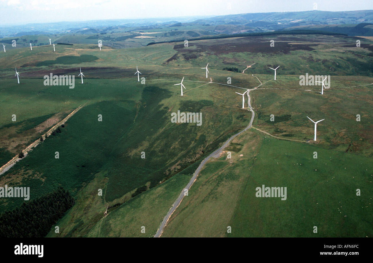 Aerial view of wind farm Stock Photo - Alamy