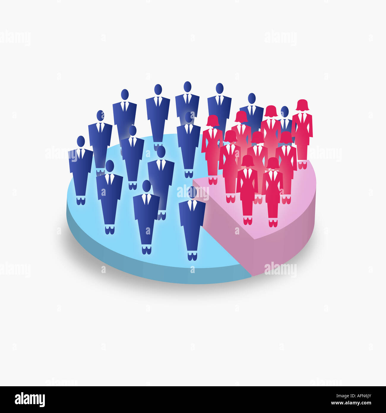 Businesspeople standing on a pie chart Stock Photo - Alamy