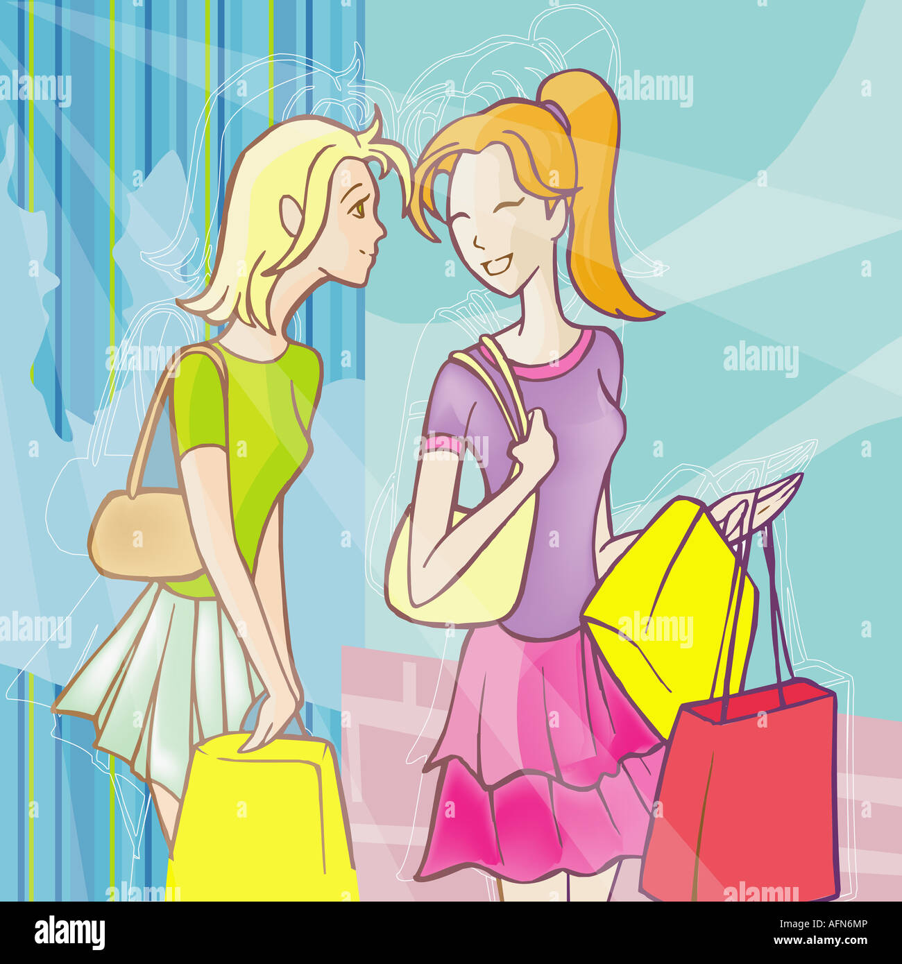 Two women shopping Stock Photo - Alamy