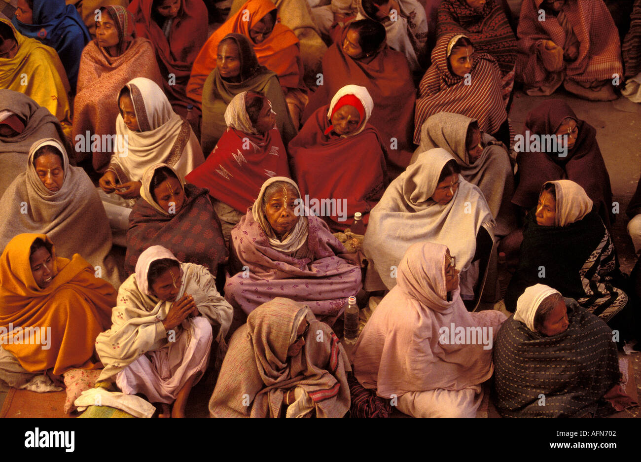 India Uttar Pradesh Vrindavan Widows in the Bhajan Ashram the name of ...
