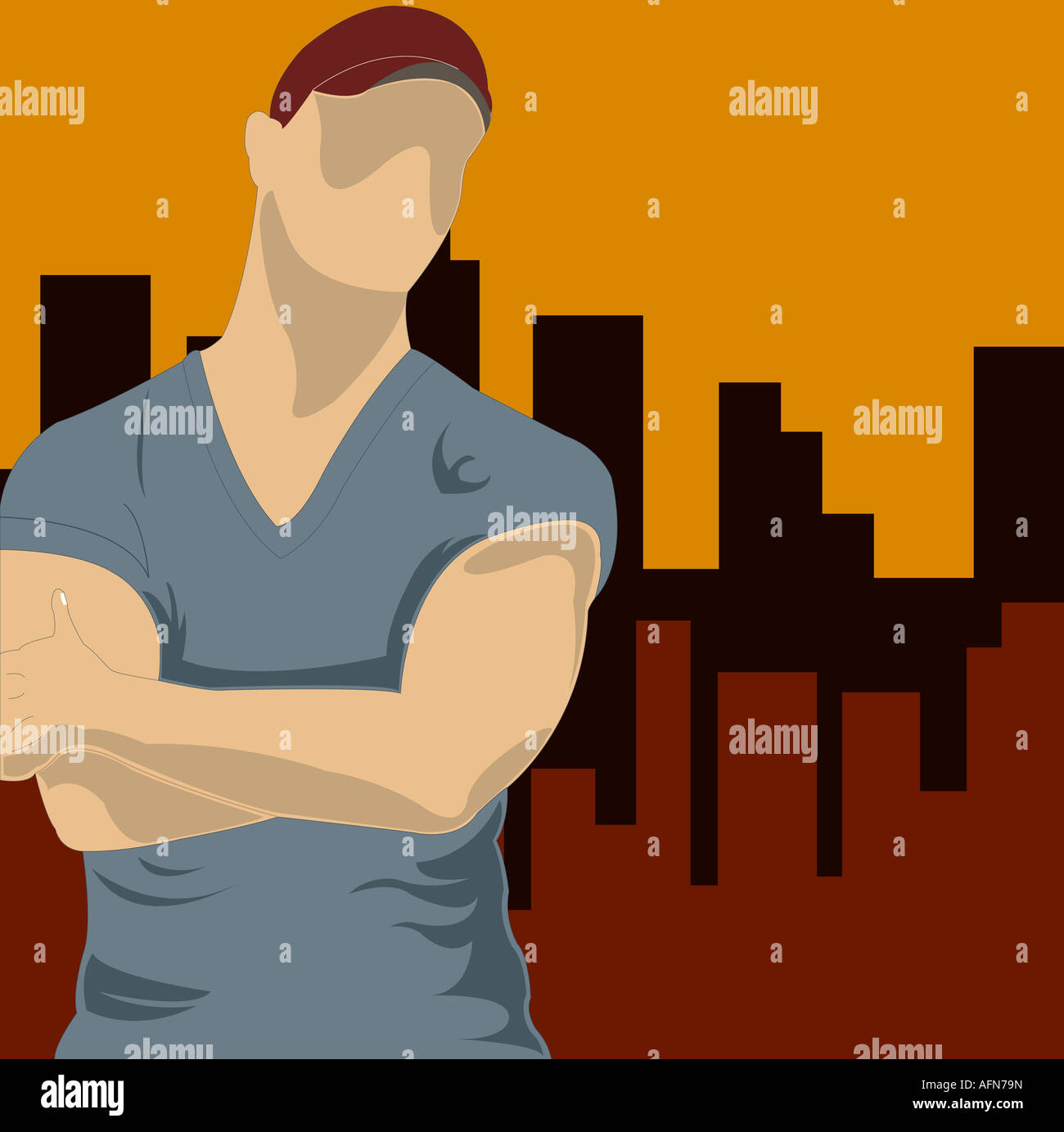 Young man standing with his arms folded Stock Photo - Alamy