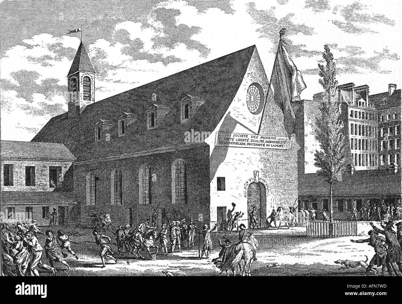 French Revolution 1789 - 1799, closing of the Jacobin club, Paris, 11. ...