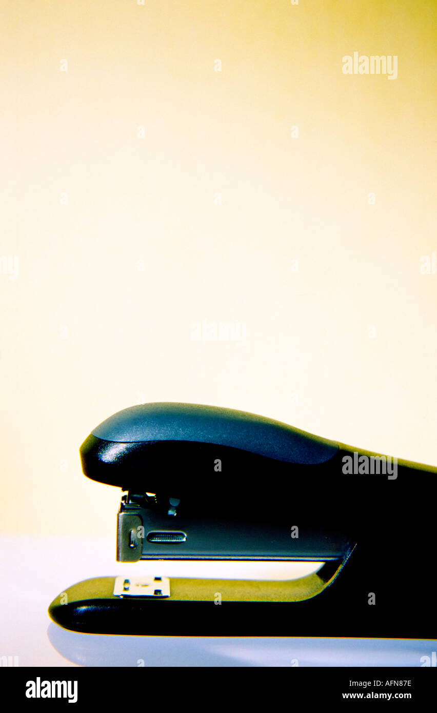 Black office stationary stapler profile with copy space Still Life ...