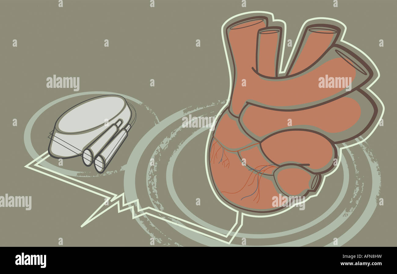 Human heart with a medical tray and two syringe Stock Photo - Alamy