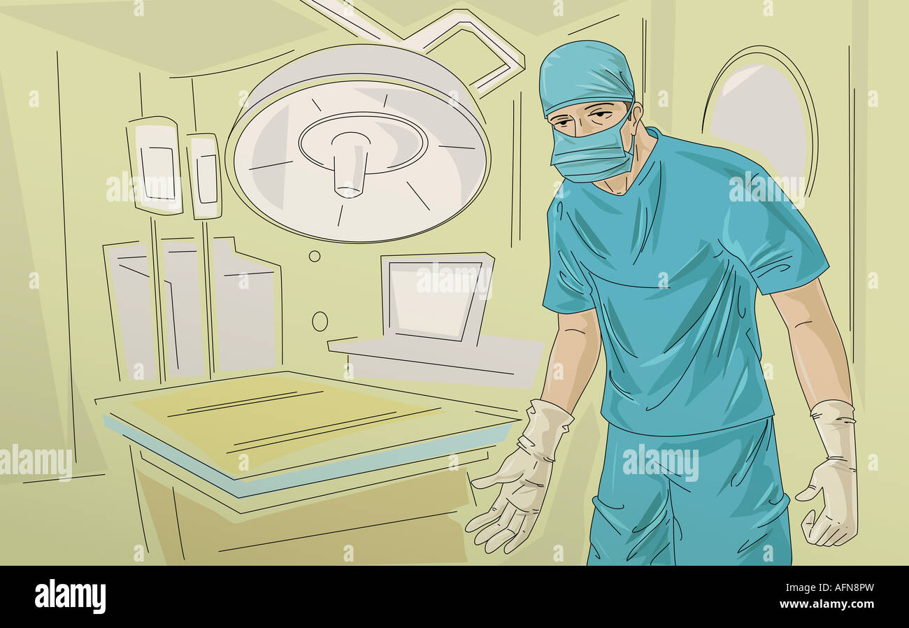 Portrait of a surgeon standing in an operating room Stock Photo - Alamy