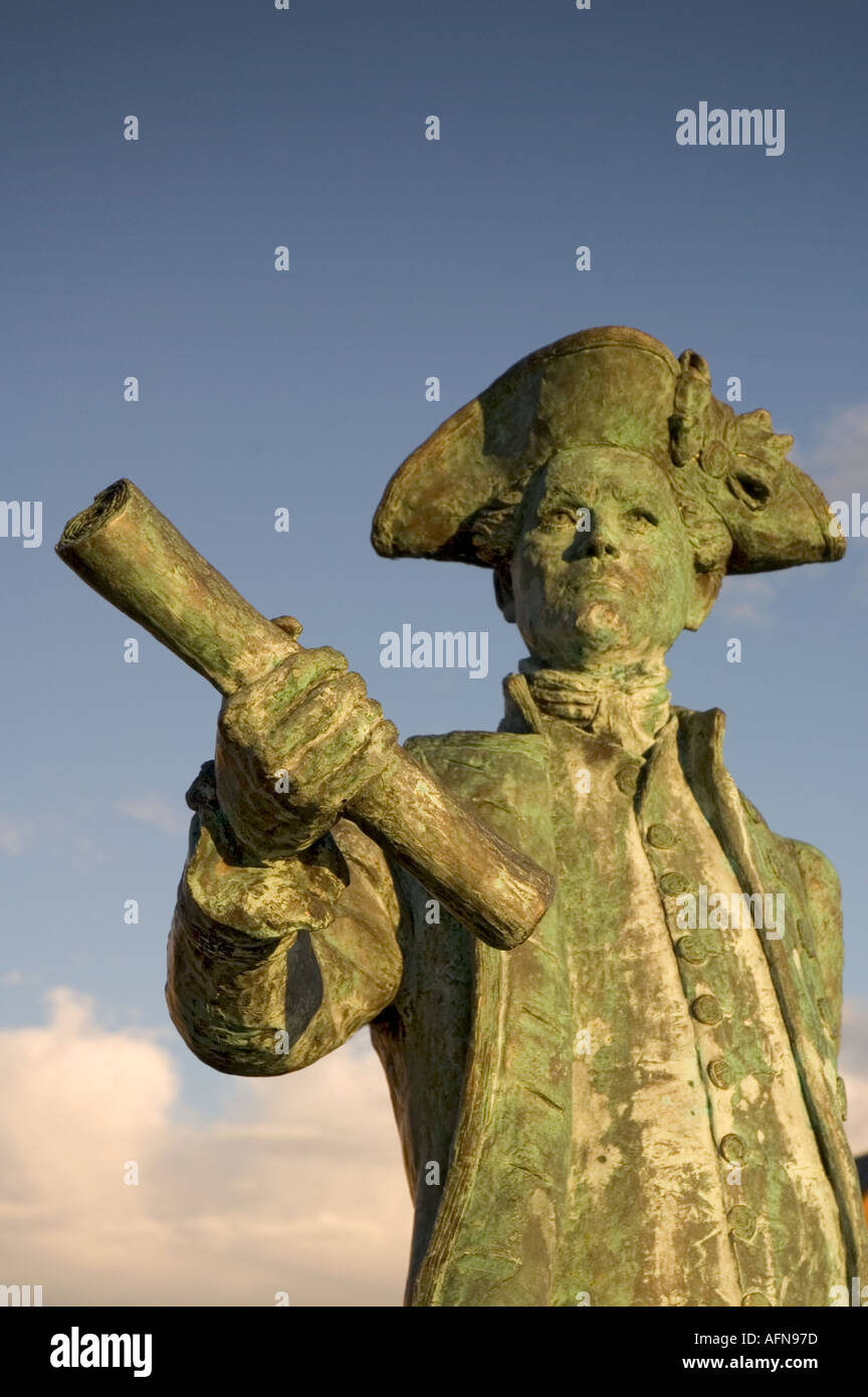 Statue of Captain George Vancouver who discovered Vancouver island and ...