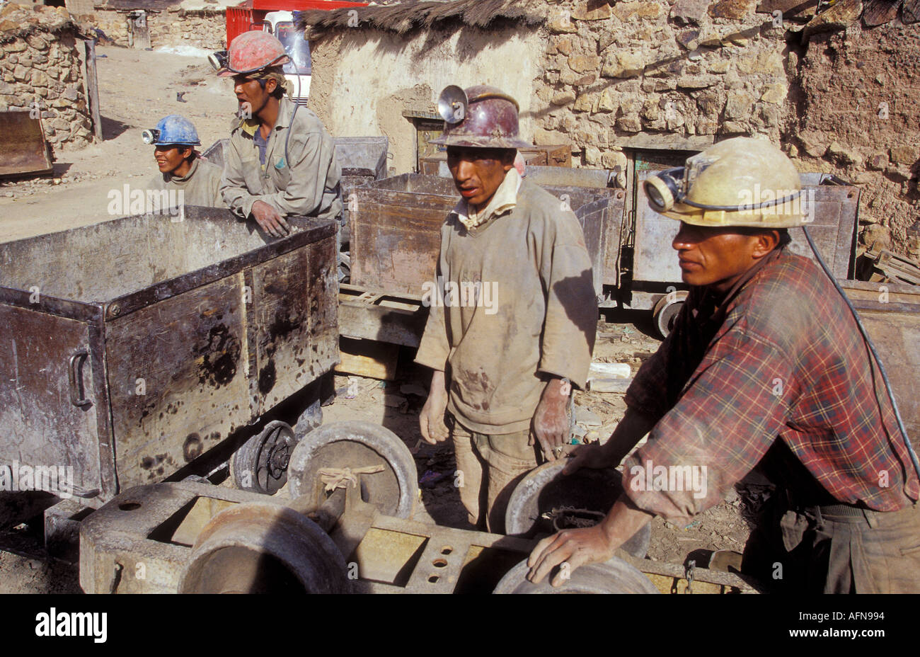 Bolivia Potosi Miners outside the mines Stock Photo - Alamy
