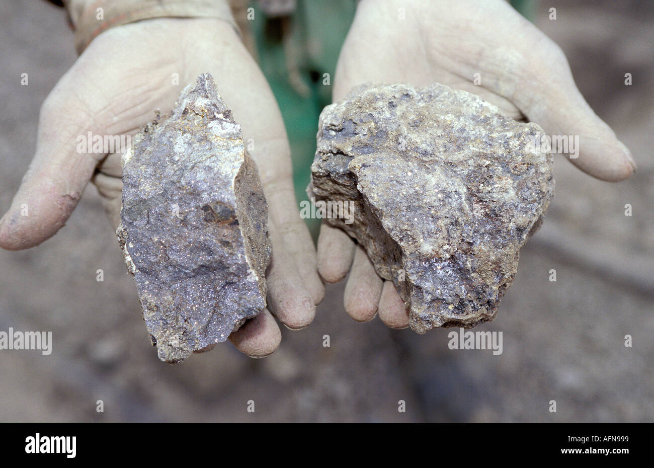 Bolivia Potosi The rocks that are taken from the mine containing tin ...