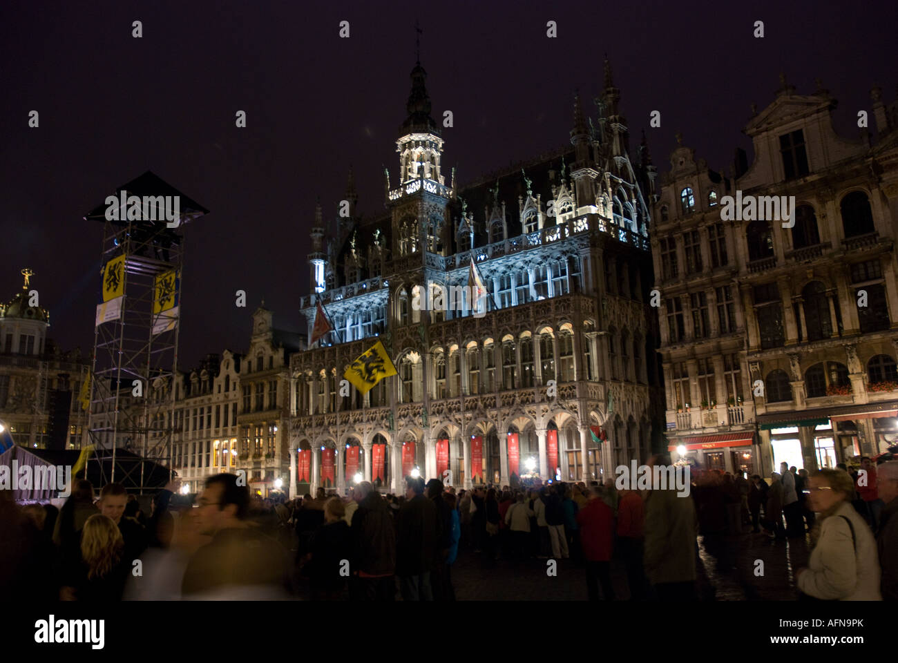 Flemish Community Holiday celebration on Grand Place in Brussels Stock ...