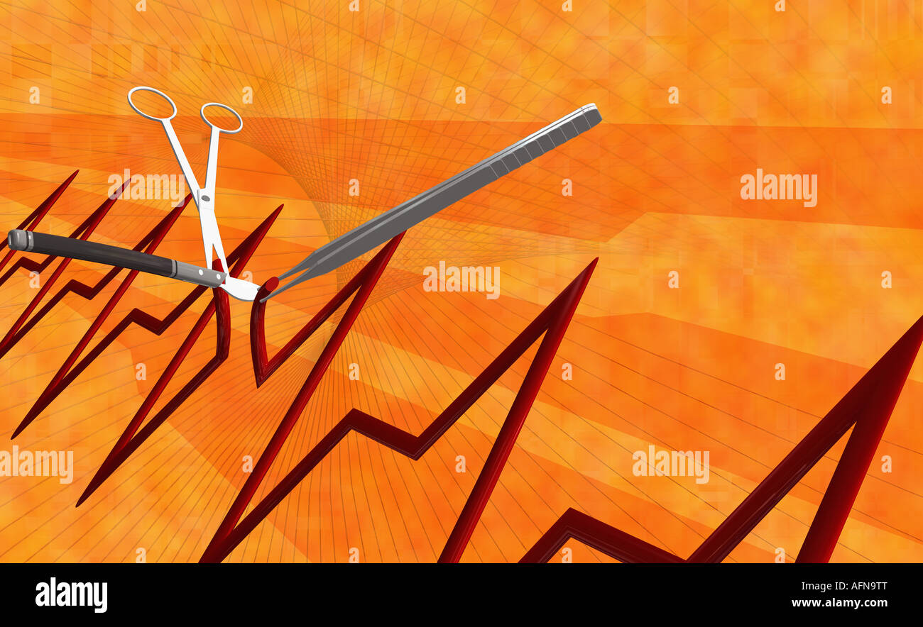 Surgical equipments cutting a pulse trace Stock Photo - Alamy