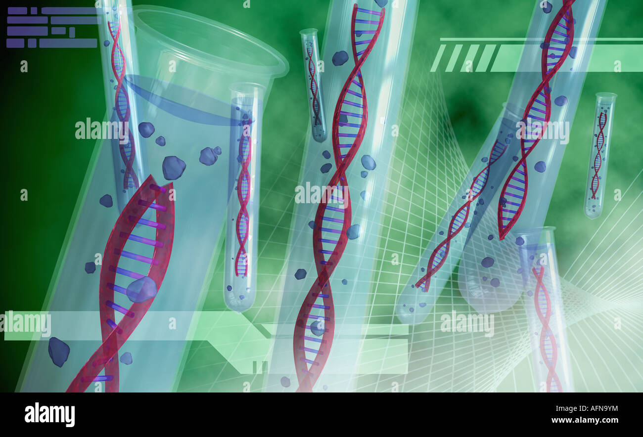 DNA structures in test tubes Stock Photo - Alamy