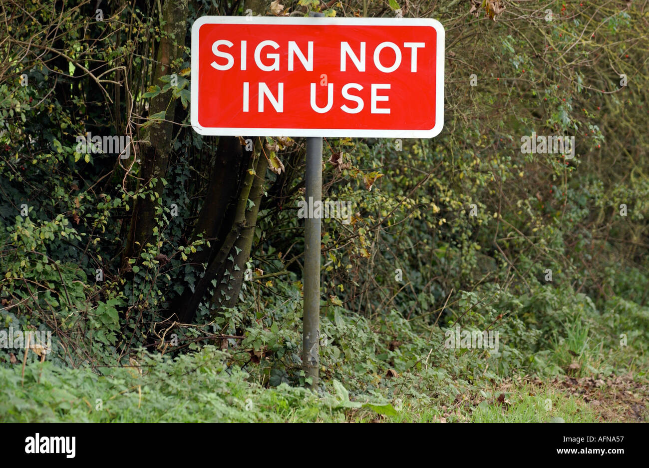A Sign not in Use sign on a country road Stock Photo - Alamy