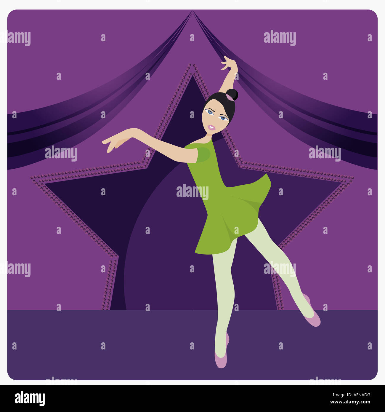 Illustration young woman dancing hi-res stock photography and images ...