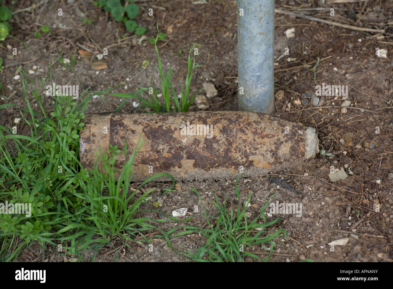 Unexploded WW1 shell at Fricourt The Somme Picardy France Stock Photo ...