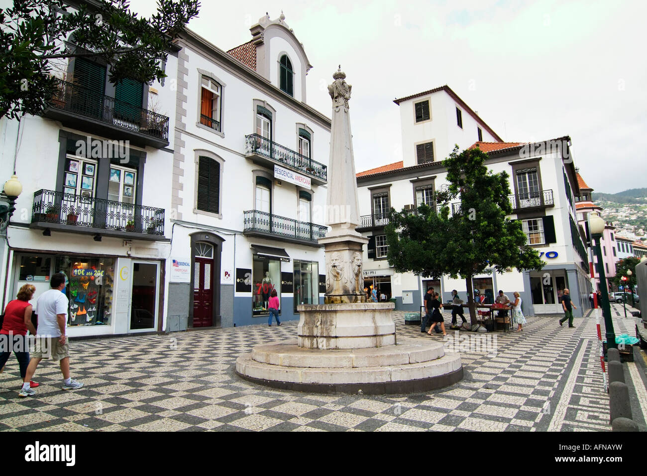 Funchal. Largo de Phelps. Avenida Arriaga Stock Photo - Alamy