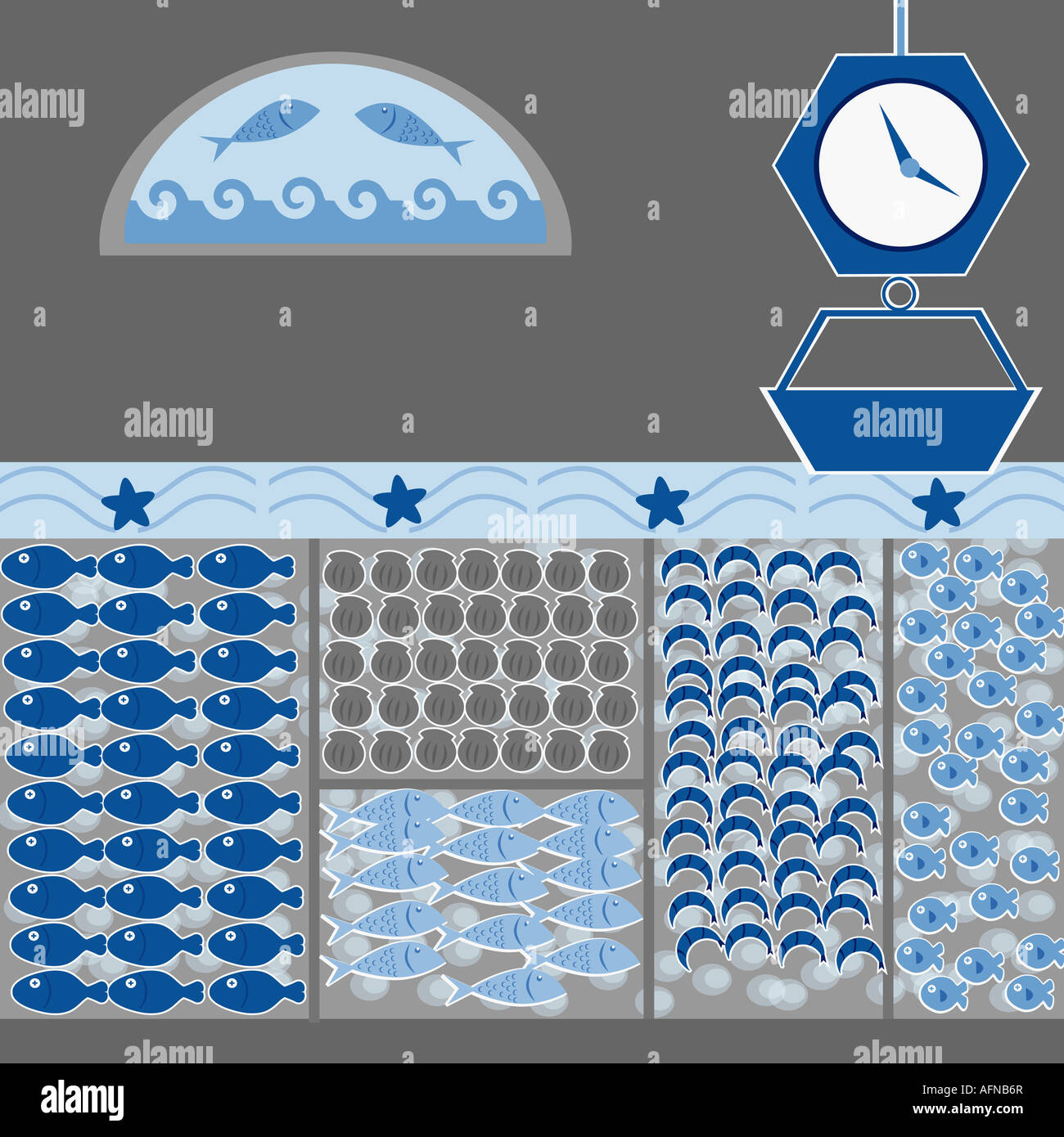 Weighing scale in a fish market Stock Photo - Alamy