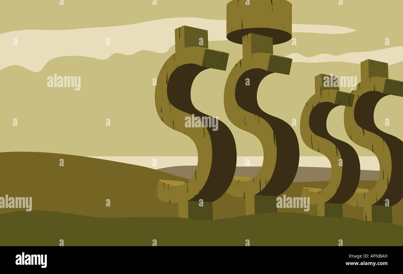 Close-up of dollar signs in a row Stock Photo - Alamy