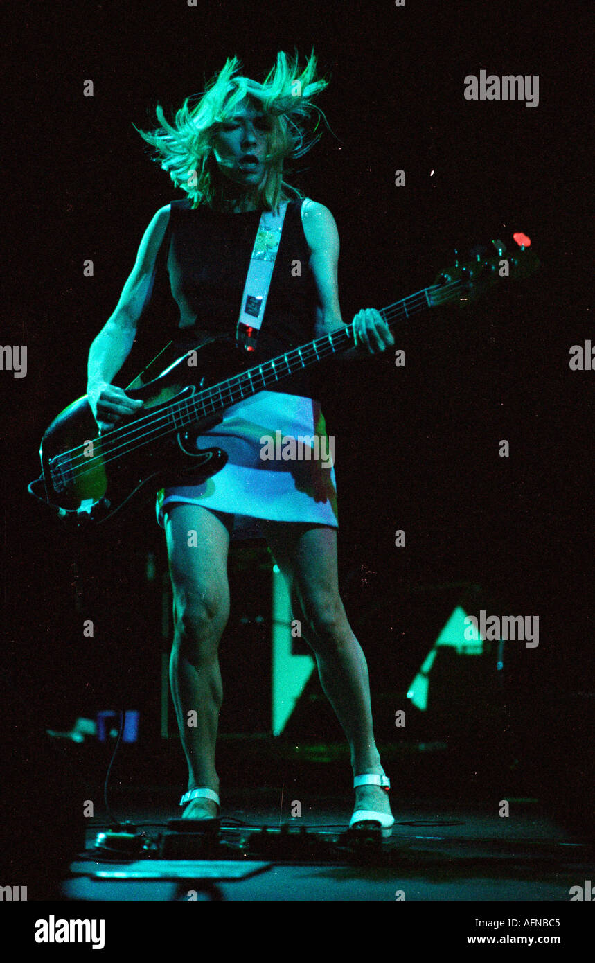 Sonic Youth bassist Kim Gordon performs during Lollapolooza in Indiana ...